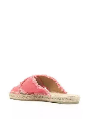 CastaÑer Frayed-detailing Canvas Espadrilles - Pink