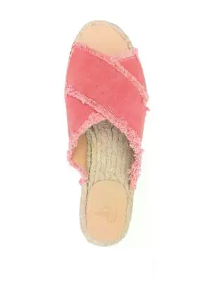 CastaÑer Frayed-detailing Canvas Espadrilles - Pink