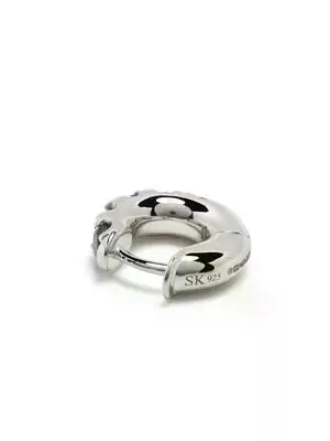 SPINELLI KILCOLLIN Sterling Mini Hoop Earring With Black Diamonds