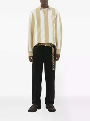 Burberry Checked Webbing Belt With Palladium-plated B Buckle