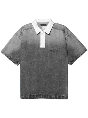 PURPLE BRAND Logo-embossed Cotton Polo Shirt - Grey