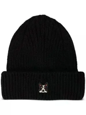 PELO FOUNDATION Border Collie Patch Beanie - Black