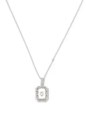Shay 18k White Gold Diamond O-initial Necklace - Silver