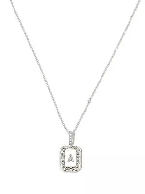 Shay 18k White Gold A-initial Diamond Necklace - Silver