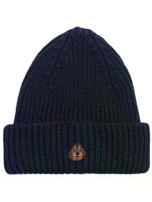 PELO FOUNDATION Dog-appliqué Beanie - Blue
