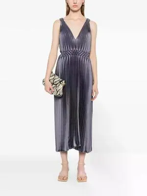 Vince Pleated Satin Midi Dress