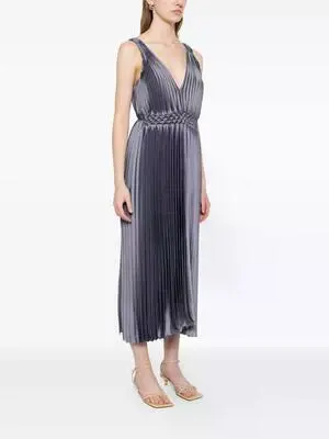 Vince Pleated Satin Midi Dress