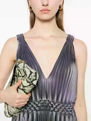Vince Pleated Satin Midi Dress