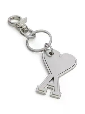 AMI Paris Metallic Logo Charm Keyring