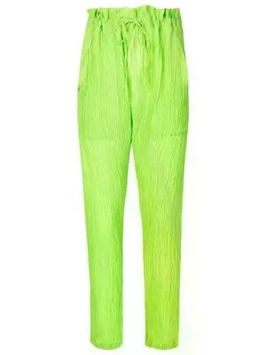 AMIR SLAMA Crinkle-effect Silk Trousers