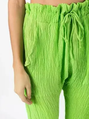 AMIR SLAMA Crinkle-effect Silk Trousers