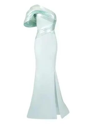 GABY CHARBACHY One-shoulder Mermaid Gown - Green