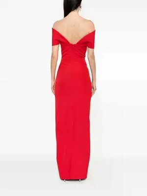 MOOS STUDIO V-neck Maxi Dress - Red