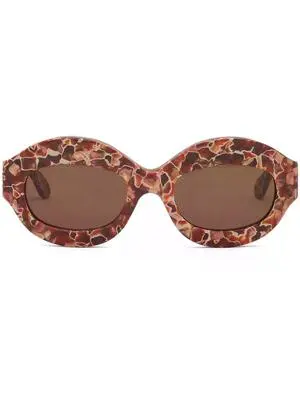 Marni Lava Ik Kil Cenote Oval-frame Sunglasses - Brown