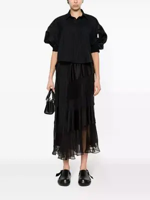 Sacai Pinstripe Cropped Shirt