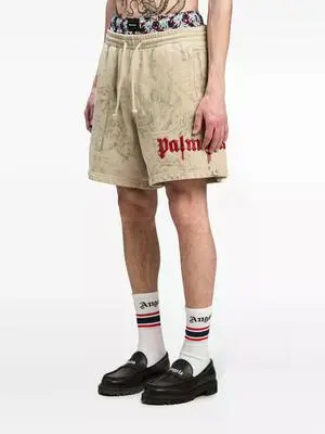 Palm Angels Graphic-print Cotton Shorts