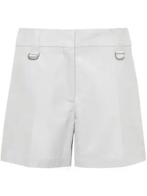 Off-White High-waisted Cotton Shorts With Belt Loops