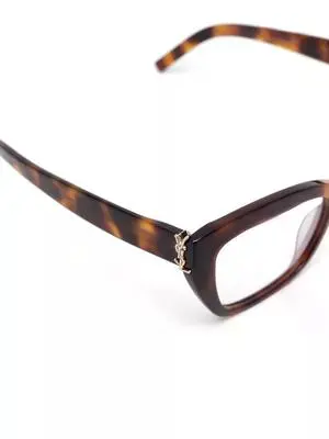 Saint Laurent Logo-engraved Tortoise Cat-eye Glasses