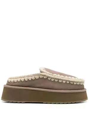 Mou Trimmed Mules Clogs For Women
