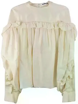 JIL SANDER Ruffled Top - Neutrals