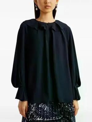 Erdem Long-sleeved Blouse With Bishop Sleeves And Ruffled Cuffs
