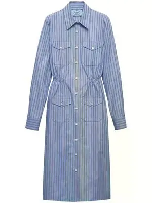 Prada Striped Cotton Shirt Dress