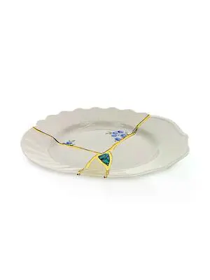 SELETTI Crack Detail Plate - White