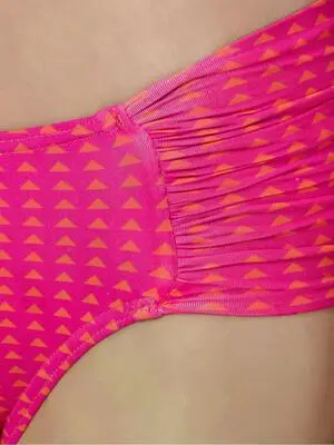 AMIR SLAMA Printed Bikini Bottoms With Draped Details