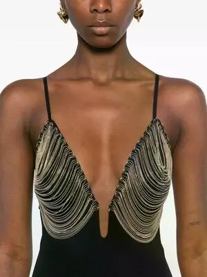 NISSA Fringe-detail Maxi Dress