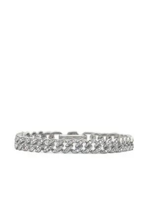David Yurman Sterling Curb Chain Diamond Bracelet - Silver