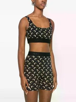 MARINE SERRE Moon Print Sport Bra - Black