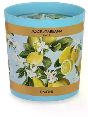 Dolce & Gabbana Lemon-print Scented Candle - Blue