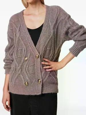 TWINSET Cable Knit Double-breasted Cardigan
