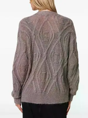 TWINSET Cable Knit Double-breasted Cardigan