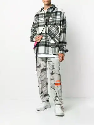 We11Done Half-zip Plaid Wool Shirt