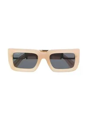 Off-White Boston Logo-plaque Sunglasses - Neutrals