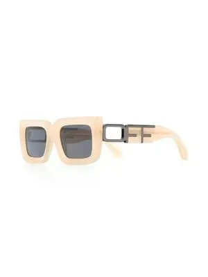 Off-White Boston Logo-plaque Sunglasses - Neutrals