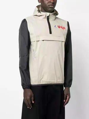 Play Comme Des Garcon Hooded Pullover Jacket - Neutrals