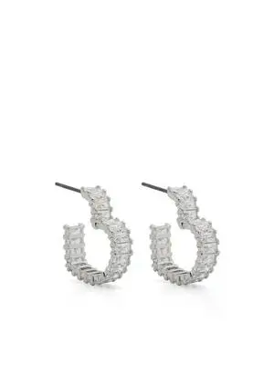 SWAROVSKI Matrix Heart Hoop Earrings - Silver