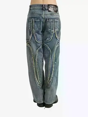 THUG CLUB Tribal Patchwork Denim Jeans