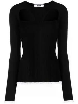 MSGM Logo-intarsia Cut-out Jumper