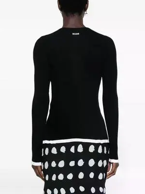 MSGM Logo-intarsia Cut-out Jumper