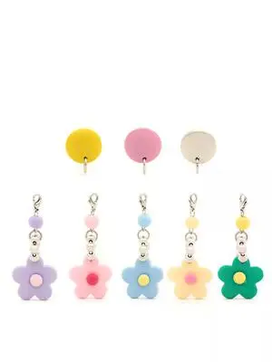 AMIR SLAMA Flower Drop Chain Earring Set - Multicolour