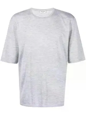 Saint Laurent Crew-neck Short-sleeved Sweatshirt - Grey