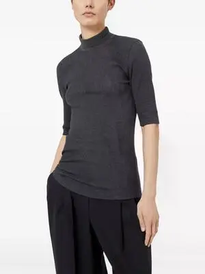 Brunello Cucinelli High-neck Ribbed T-shirt - Black