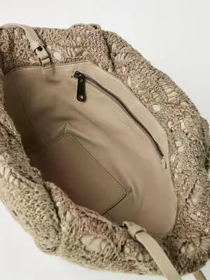 Brunello Cucinelli Crochet-panel Cross Body Bag