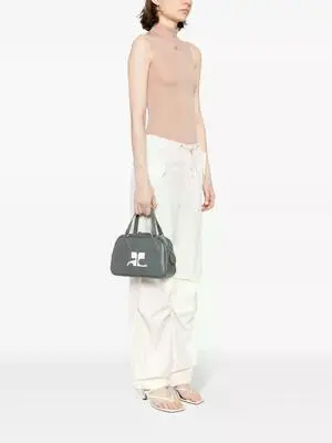 COURREGES Re-edition Leather Tote Bag - Grey