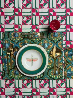 La DoubleJ Geometric-print Tablecloth