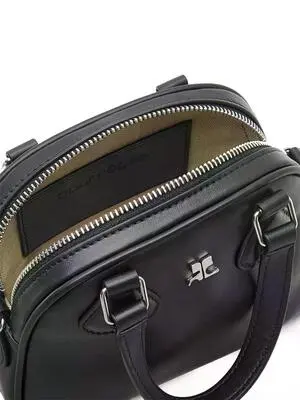 COURREGES Logo Leather Mini Bowling Bag