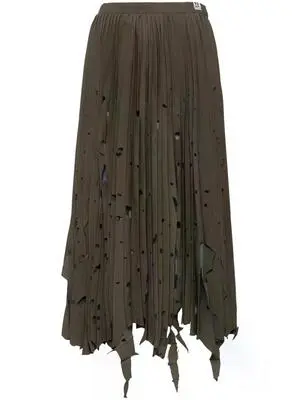 Mihara Yasuhiro Cut-out Pleated Skirt - Neutrals